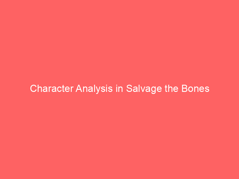 Character Analysis in Salvage the Bones - Reading Time