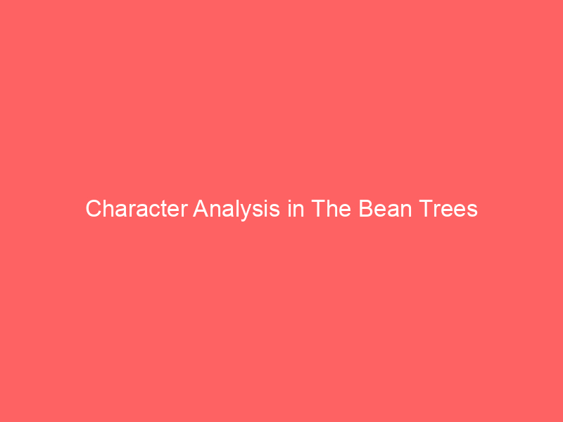 Character Analysis in The Bean Trees - Reading Time